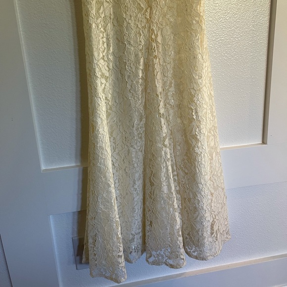 Lulus | Dresses | Lulus Zenith Cream Lace Maxi Wedding Dress Cross ...